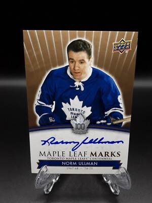 2020-21 SP Signature Legends Norm Ullman Maple Leaf Marks Auto MLM-NU ...