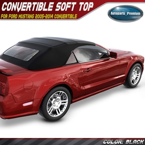 Black Convertible Soft Top for Ford Mustang 2005-2014 Convertible w ...