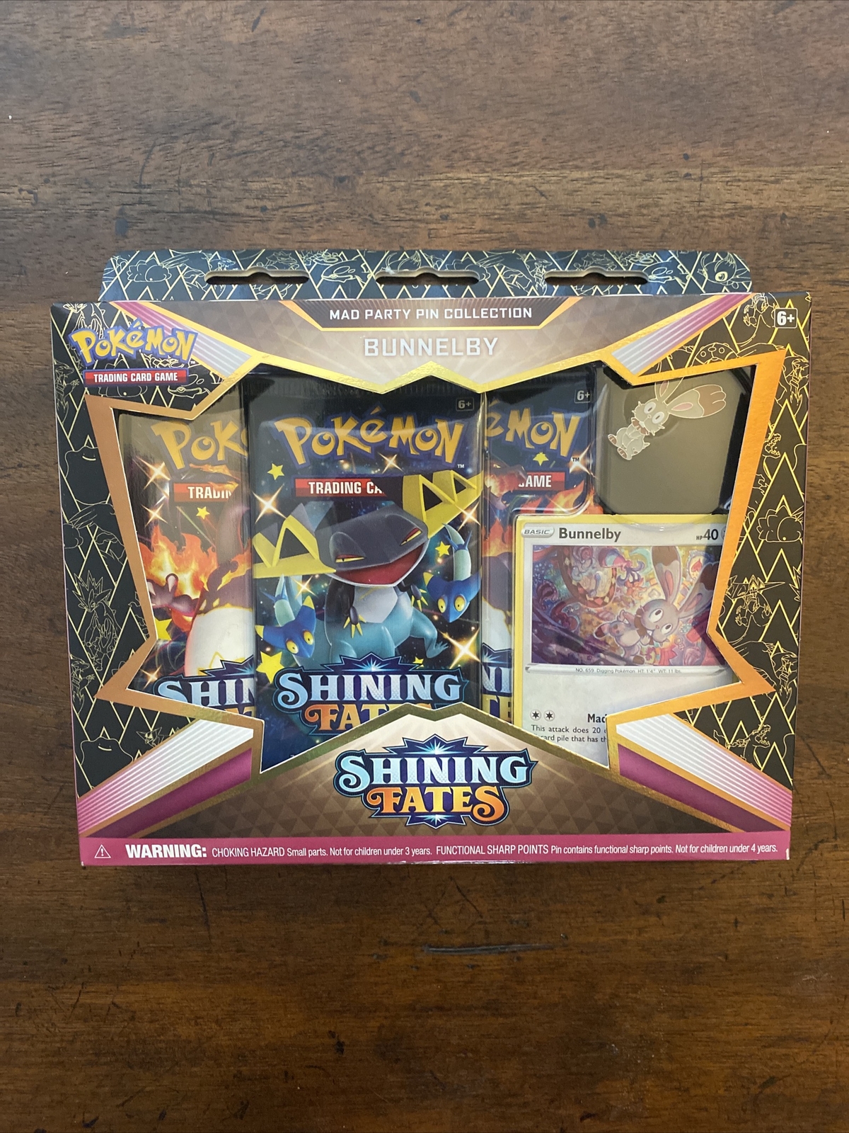 Pokémon TCG: Shining Fates Mad Party Pin Collections Box (Bunnelby) for ...