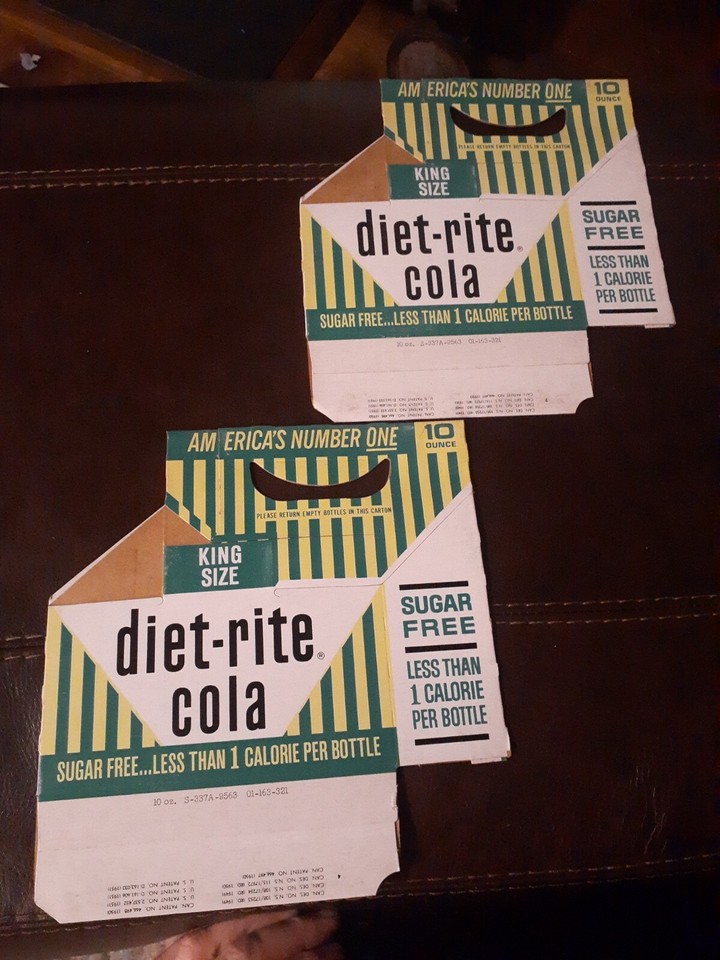 2 Vintage Diet-Rite Cola King Size 10oz Carton BB10 | eBay