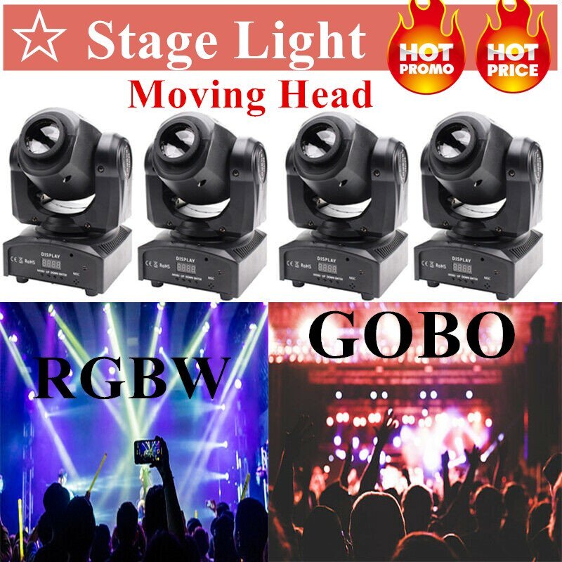 Moving Head Stage Lighting RGBW 100W LED DJ DMX Beam Bar Disco Club ...