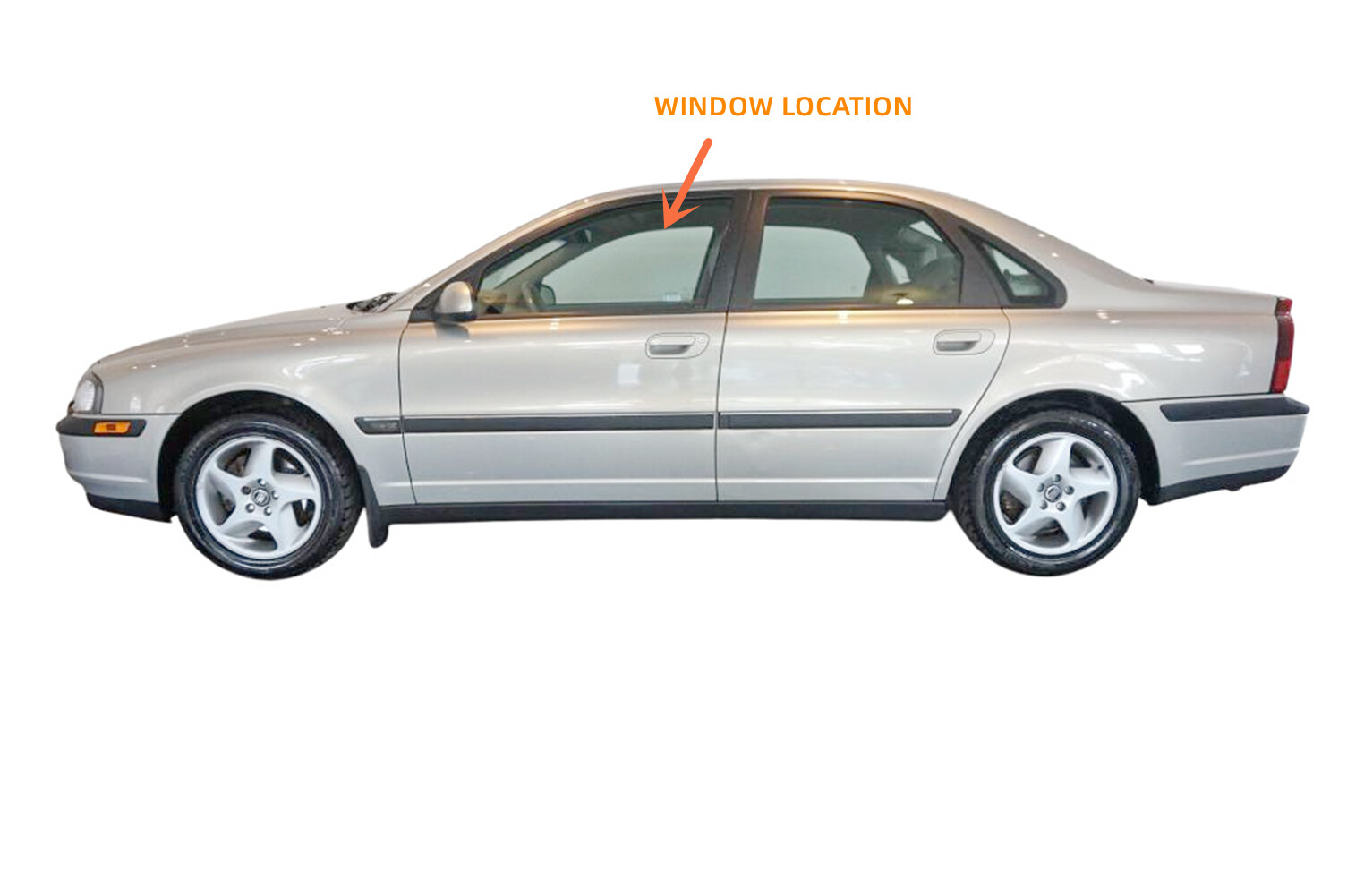 Driver/Left Side Front Door Window Glass Tempered For 1999-2006 Volvo ...