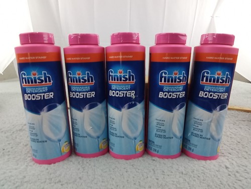 5x Finish Hard Water Booster Powder Lemon Sparkle 14 Oz Ea Pink Removes ...