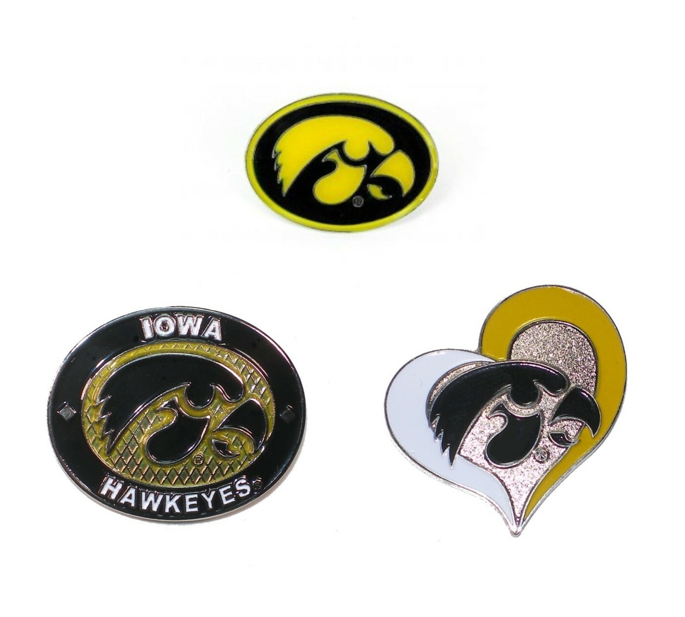 Iowa Hawkeyes Lapel Pins About 1" Tall NCAA Licensed Choose your ...