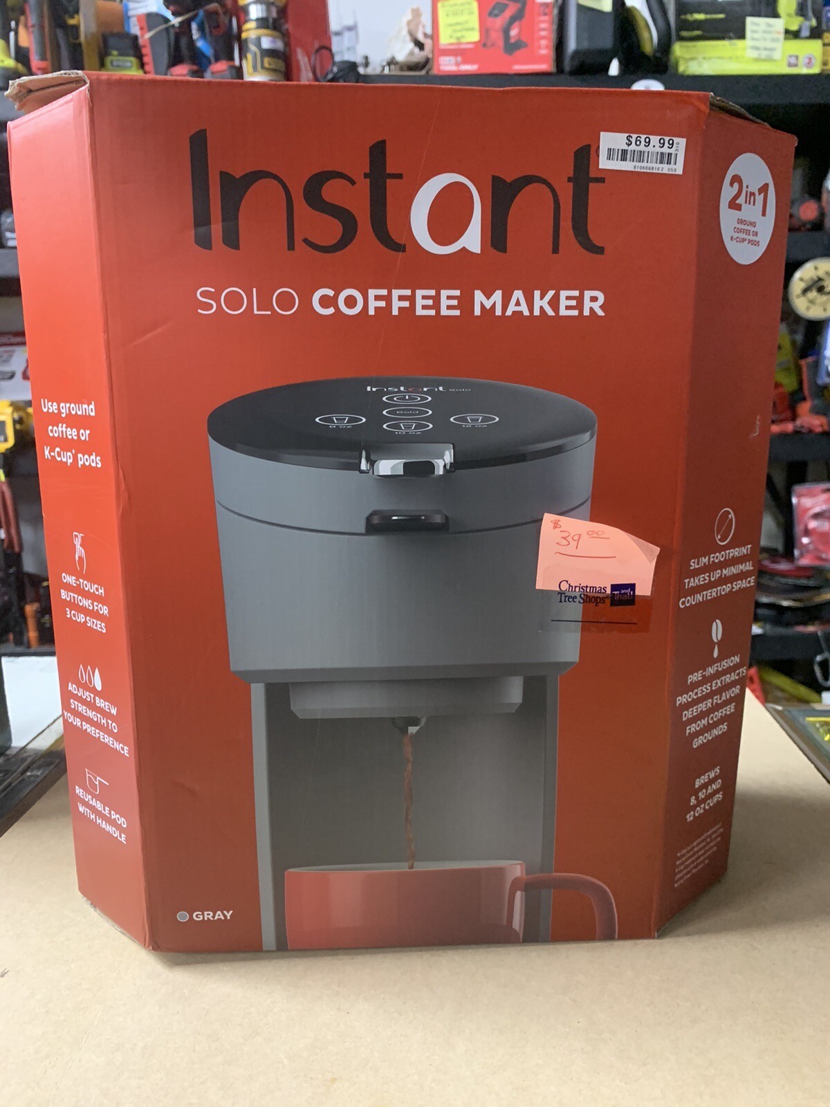 Instant Solo Café 2-in-1 Single Serve Coffee Maker for K-Cup Pods or ...