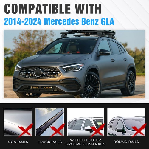 Lockable & Adjustable 300LBS Roof Top Rack Bars For Mercedes Benz GLA ...