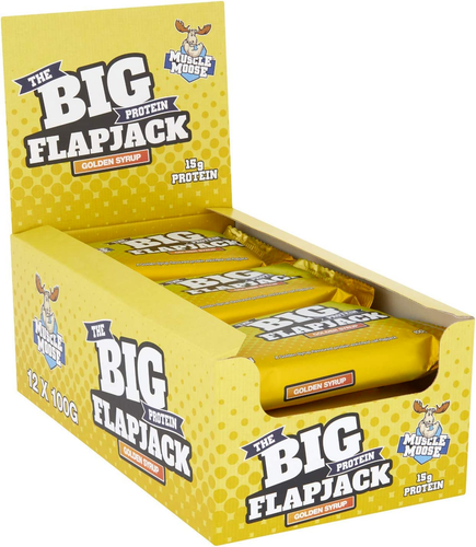 Muscle Moose Big Protein Bar Flapjack Snack 12x100g Golden Syrup ...