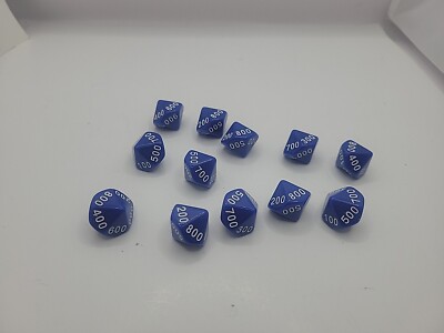 10 sided dice With Hundreds On Them Set Of 12 Blue. | eBay