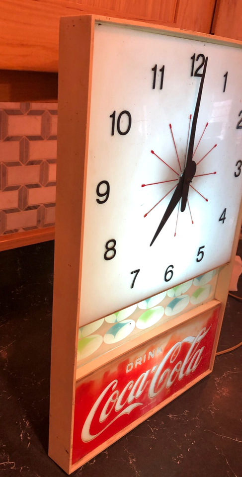 Vintage Original Electric 1960s Coca Cola Advertising Clock Light Up ...