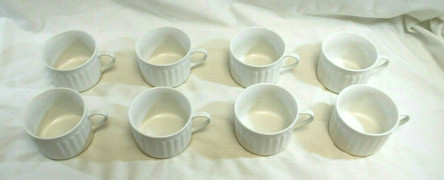 Oneida Majesticware Athena White 2 1/2" High Coffee/Tea Cups Lot of 8 ...