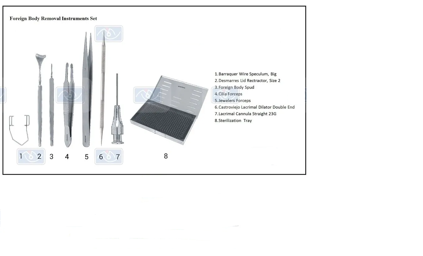 Foreign Body Removal Ophthalmic Surgical Instruments Set Stainless ...