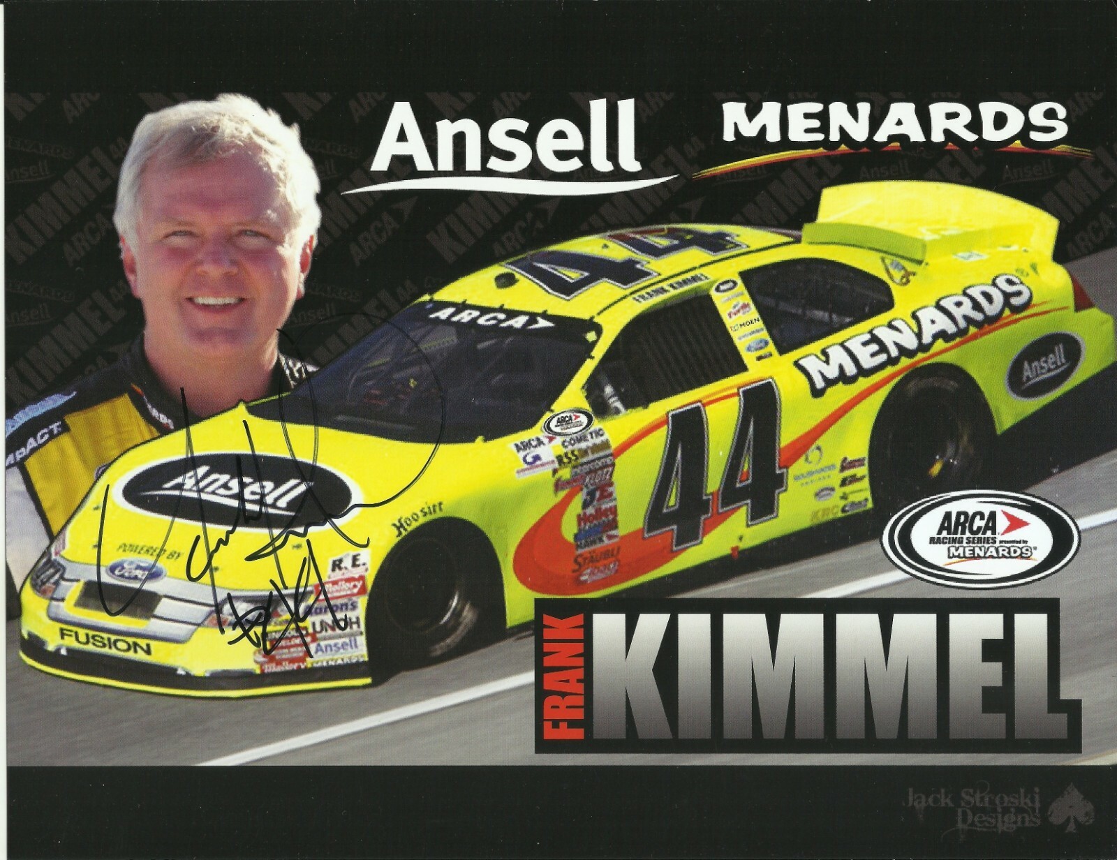 Frank Kimmel ARCA Racing Original Autograph 8x11 Signed Hero Card | eBay