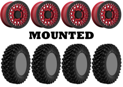 Kit 4 SuperATV XT Warrior Std 32x10-15 on Parker Beadlock Red Nar FXT ...