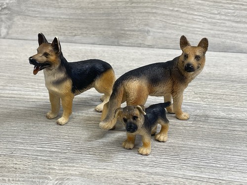 Schleich Lot Of 3 German Shepherd Dogs Adult Puppies Domestic Animal ...