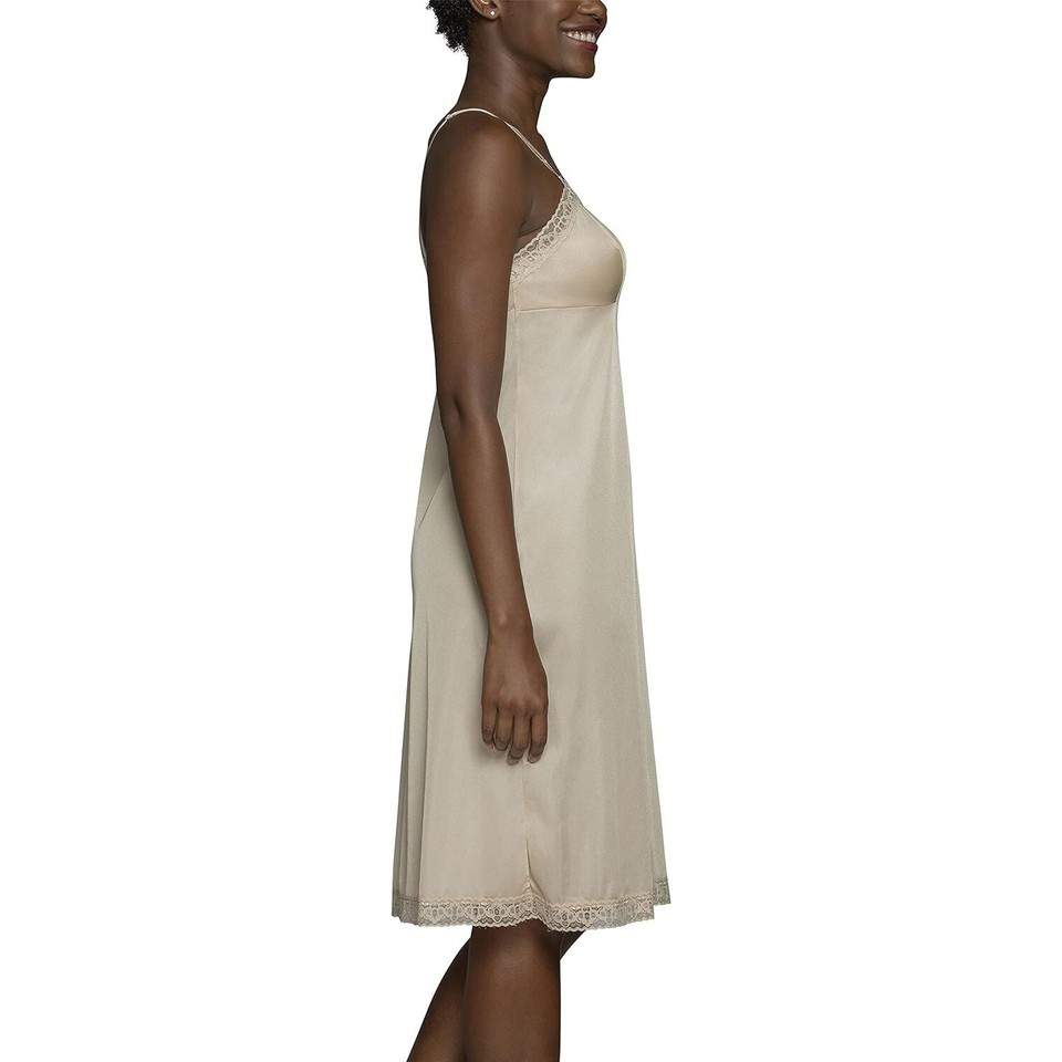 Vanity Fair Women's Rosette 26" Lace Full Slip Damask Neutral 1010326 Size 40 | eBay