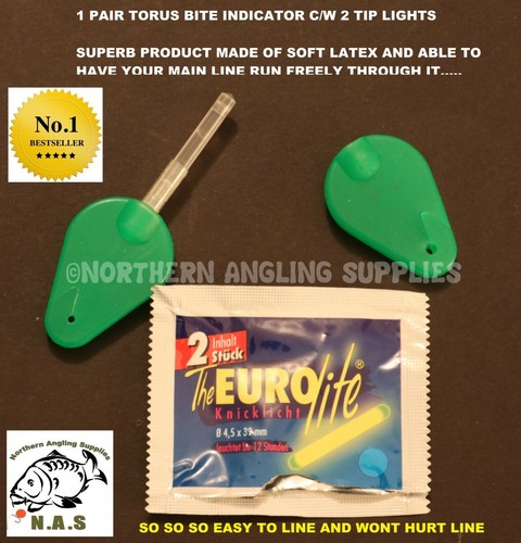 2 X TORUS LATEX BITE INDICATORS CLIP ON LINE PLUS 2 CHEMICAL TIP LIGHTS ...