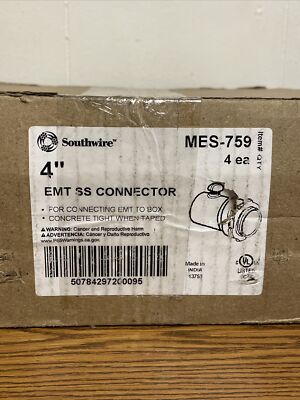Qty 4 - Madison Elec 4” EMT SET SCREW CONNECTOR MES-759 - 4 count *New ...
