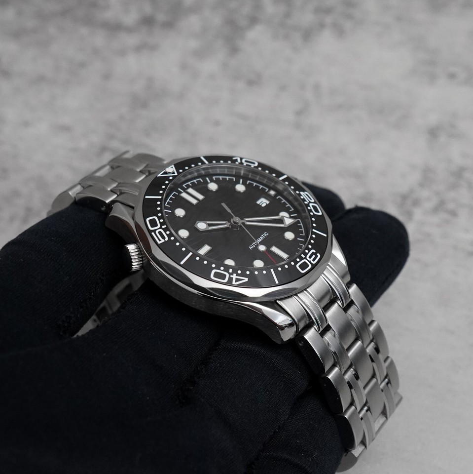 Custom Made 41mm Black SMP 300 Diver Style Mod Watch w/ NH35 Automatic ...