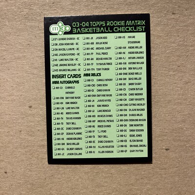 2003-04 Topps Rookie Matrix LeBron James Checklist | eBay