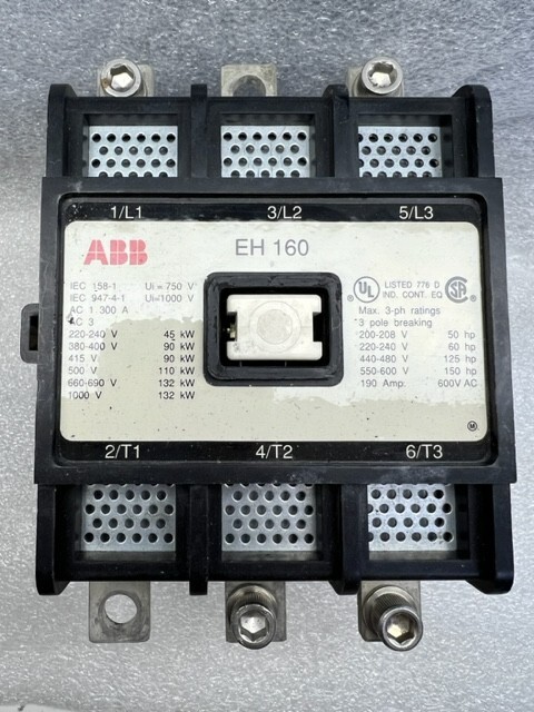 ABB EH-160 CONTACTOR COIL, 3 POLE BREAKER, IEC 947-4-1, EH 160, EH160C ...