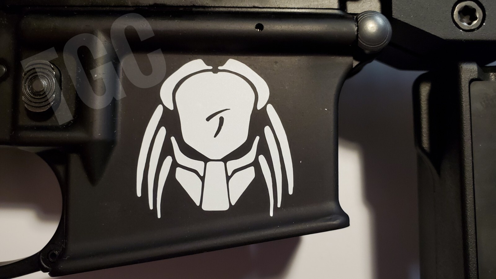 (3) Predator VINYL DECAL, AR 15 Airsoft MSR lower magwell sticker, 5.56 ...