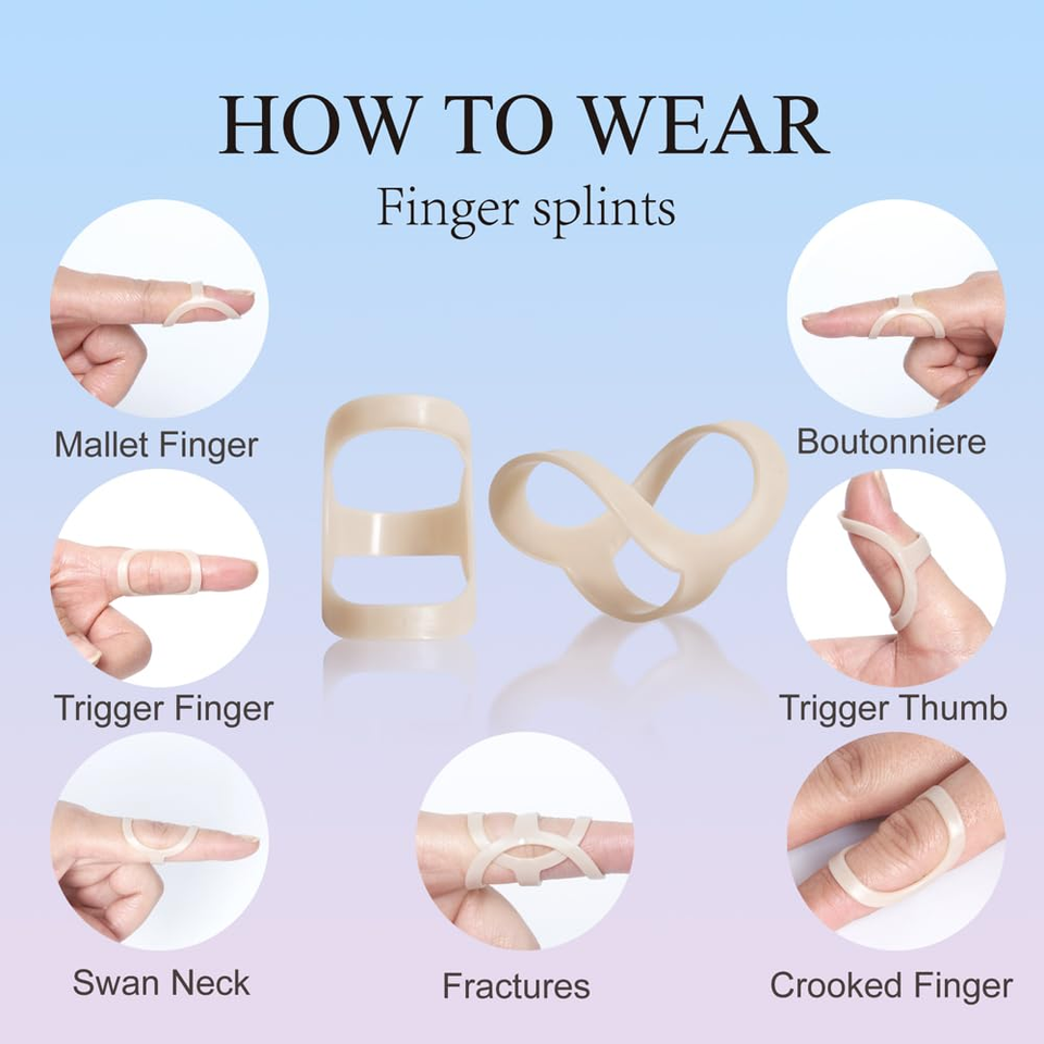 Oval Finger Splint 8 Pcs, Finger Splints for Arthritis, Mallet Finger ...