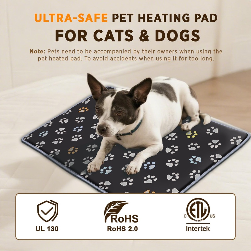 Pet Heating Pad, Waterproof Dog Heating Pad Mat for Cat with Durable ...