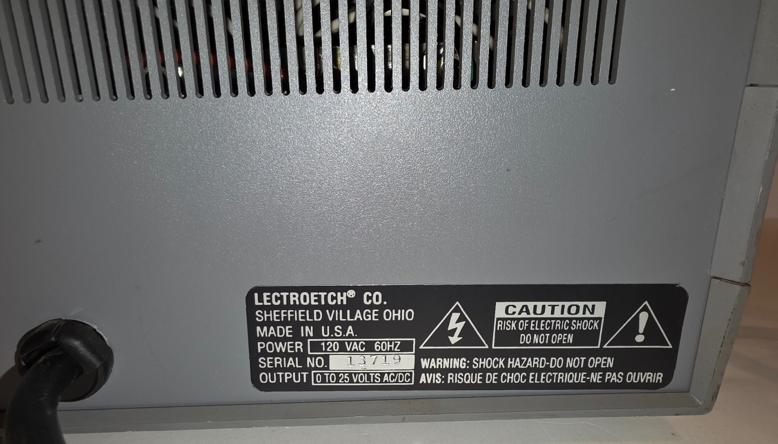 Lectrotech Power Unit Model V10A Power 120VAC Output 0-25V AC/DC *FREE ...