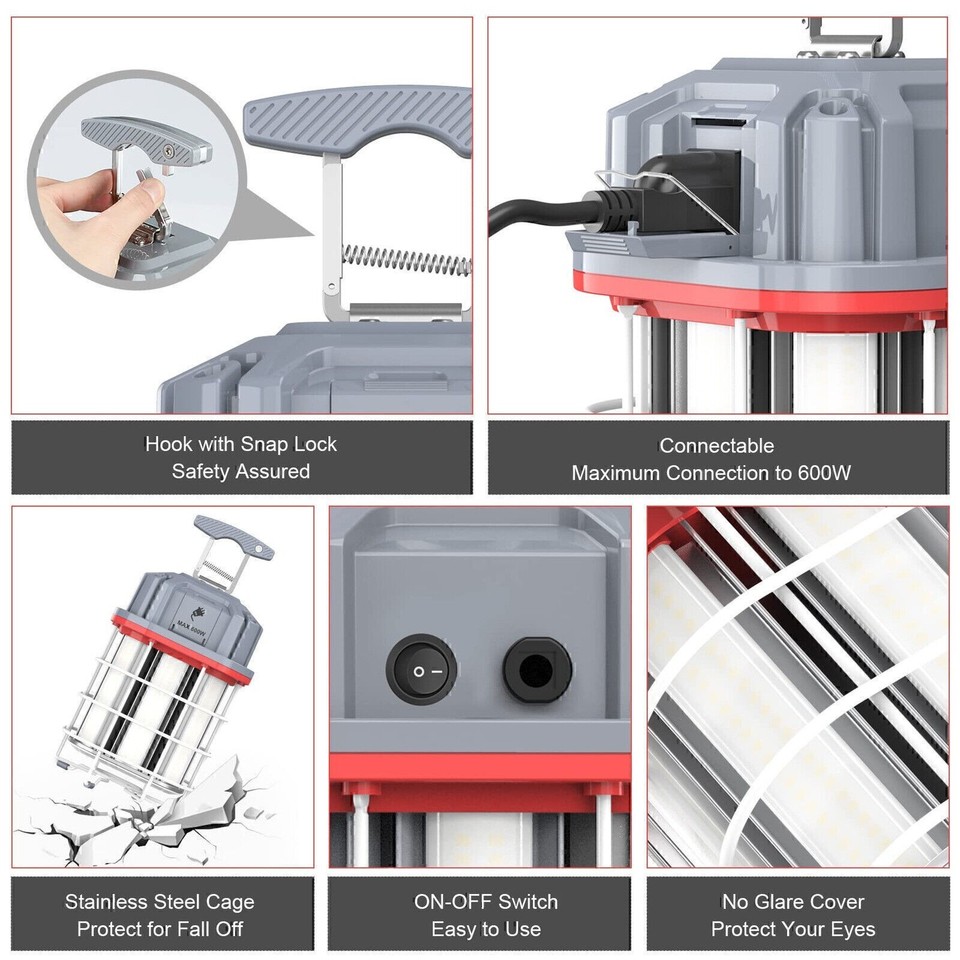 100W LED Temporary Work Light ETL Listed Linkable Construction Job Site ...