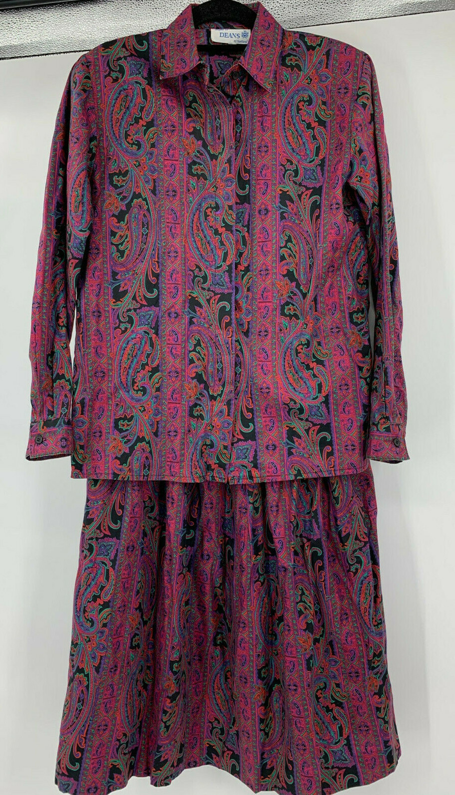 Vintage Deans of Scotland Blouse and Skirt Set Paisley Secretary Geek ...