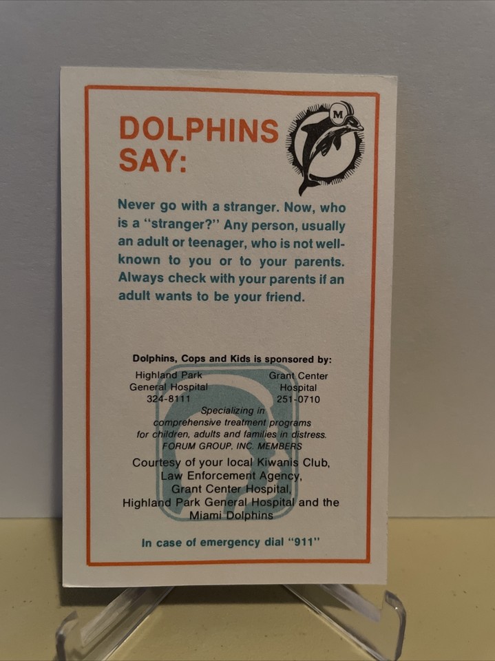 Jim Jensen -Boston Univ- Miami Dolphins Autographed Police Card | eBay