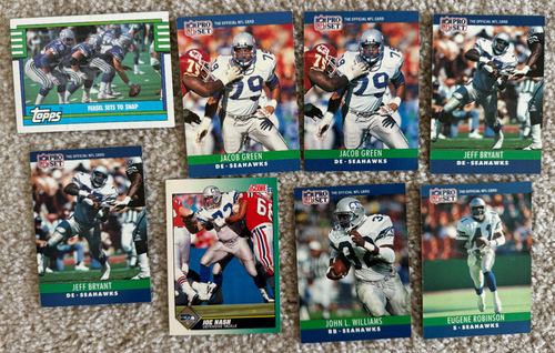 Seattle Seahawks 8 Card Lot NFL Football 90s Pro Set Topps Vintage ...