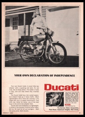 1966 Ducati Cadet Motorcycle print ad /mini poster/ORIG.-Original ...