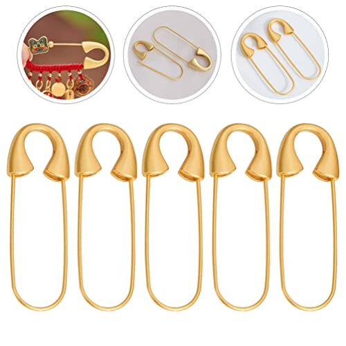 SEWACC 5pcs Heavy Duty Safety Pin Brooch Pin Brooches Metal Spring Lock ...
