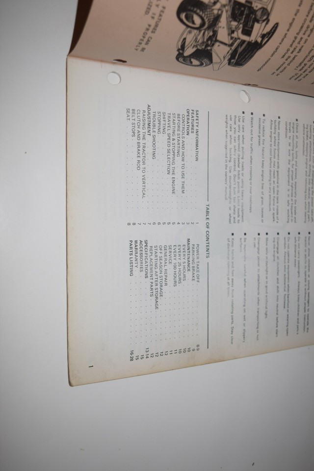 Simplicity Yeoman 637 Tractor Owner's Manual | eBay