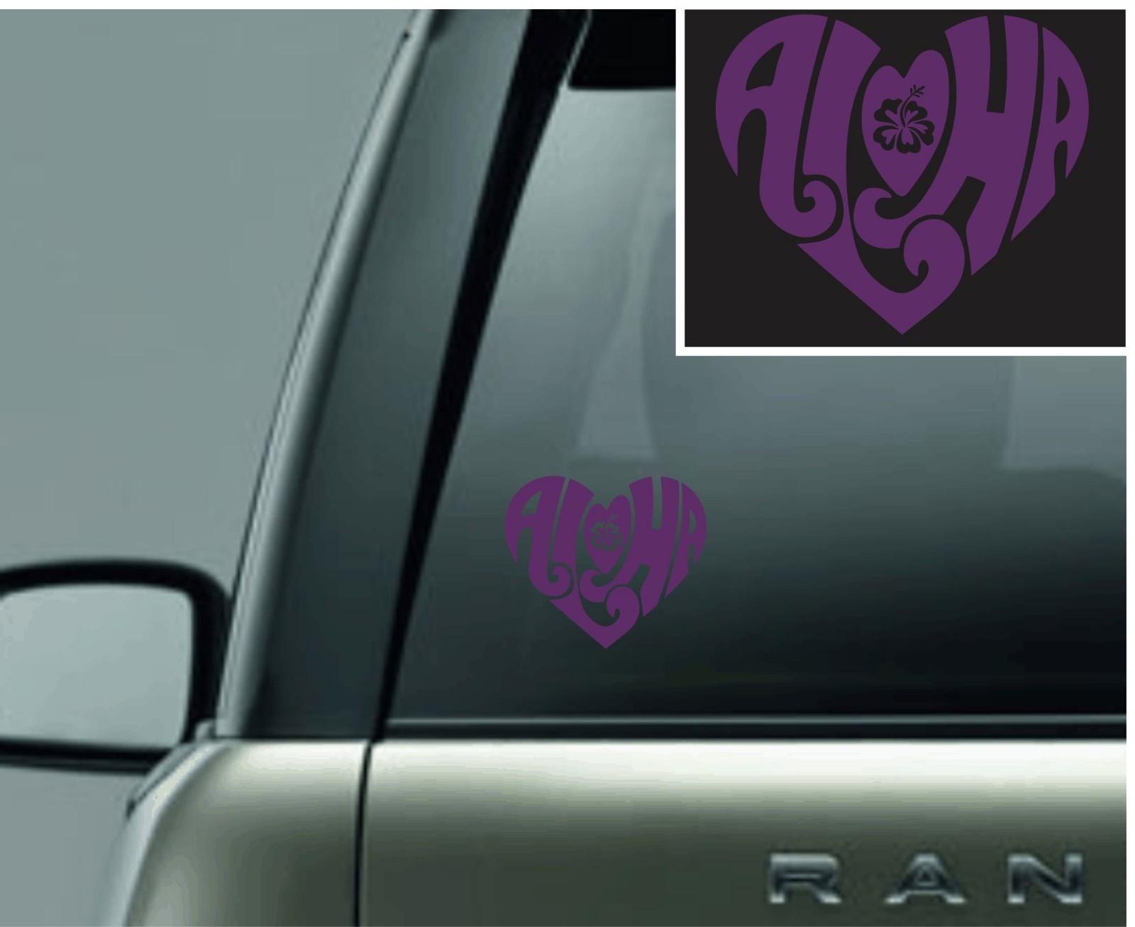 Aloha Heart Vinyl Decal Sticker Car, SUV, Bumper, Window, Phone, Tablet ...
