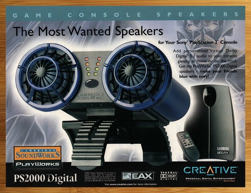 2000 Cambridge SoundWorks Game Console Speakers Print Ad/Poster PS2 ...