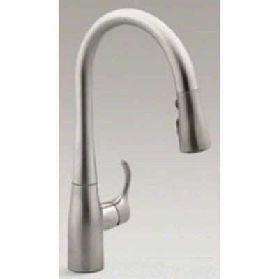 Kohler Simplice Single Handle Pull-Down Kitchen Faucet, Vibrant ...