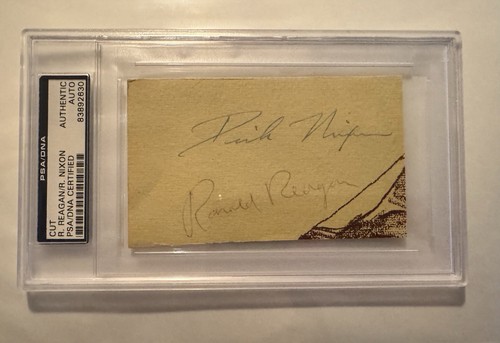 Richard Nixon & Ronald Reagan Signed Cut PSA/DNA Authenticated | eBay