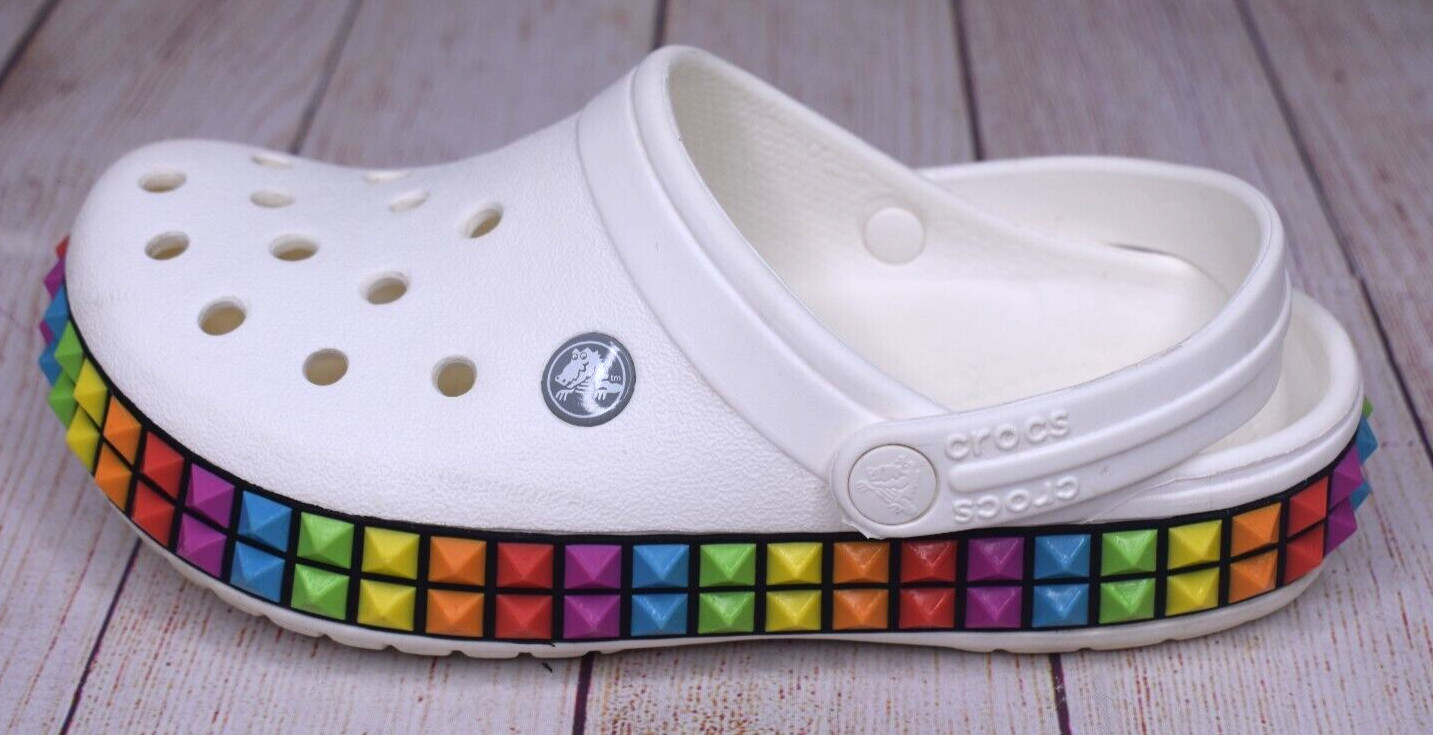 Crocs Crocband 3D Shapes Clogs Sandals Rainbow Pride … - Gem
