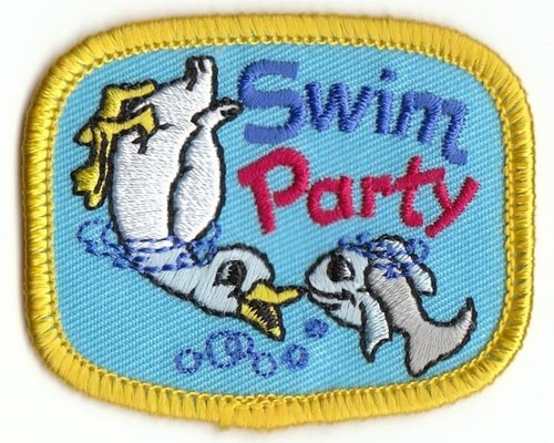 Girl Boy Cub SWIM PARTY Swimming pond Pool Fun Patches Crests Badges ...