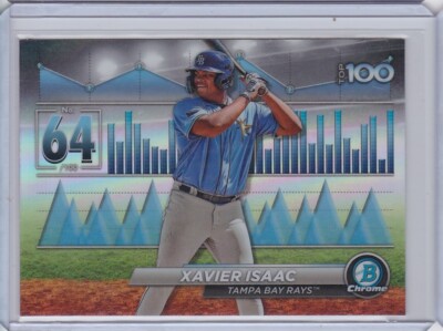 2024 Bowman XAVIER ISAAC Tampa Bay Rays TOP 100 PROSPECTS Refractor #64 ...