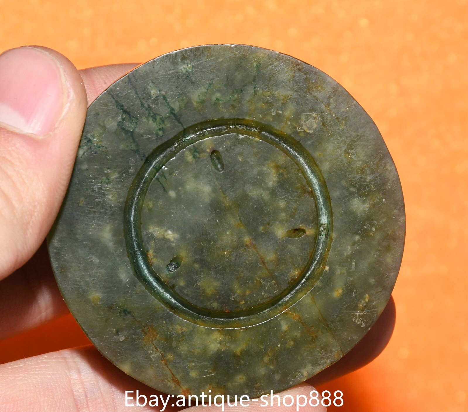 4'' China Dynasty Hetian Old Jade Carved Beast Pattern Sword Ornament ...