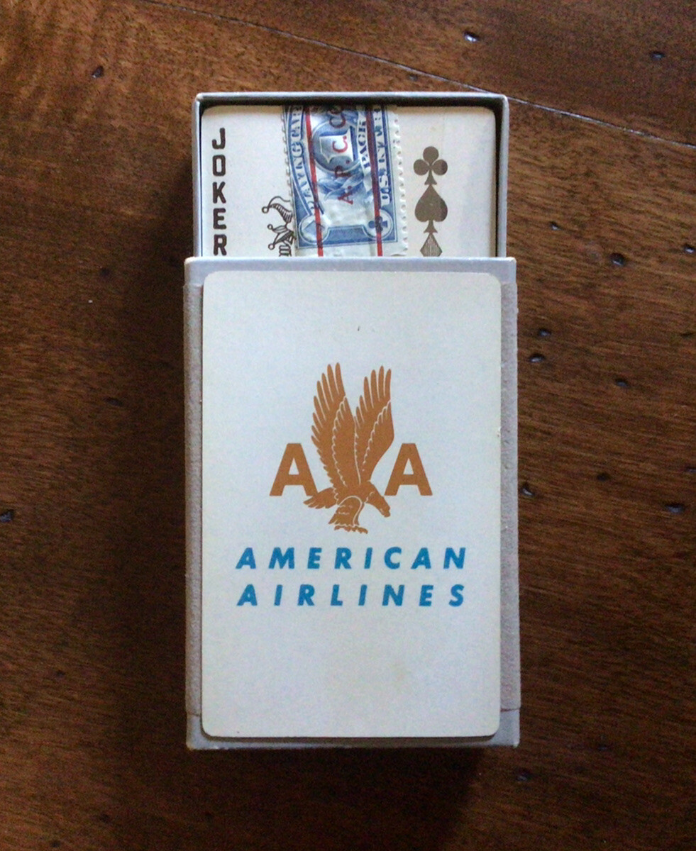 Vintage American Airlines Playing Cards Sealed Felt Sided Slide Case ...