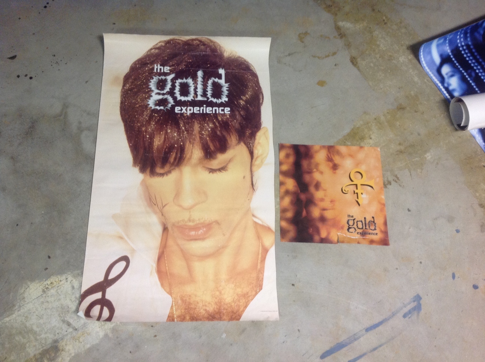 LP CD PRINCE Promo Poster & 12x12. flat gold experience MUSIC AS IS ...