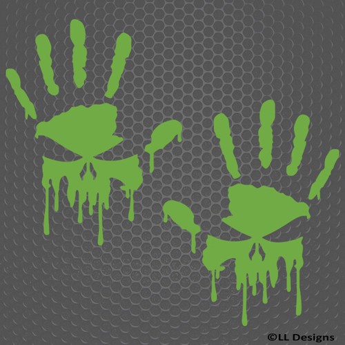 Dripping Skull Hand Wave Pair Off Road 4x4 Truck SUV Vinyl Decal ...