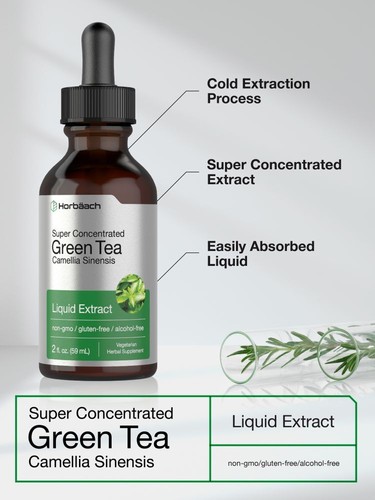 Green Tea Liquid Extract | 2 fl oz | Alcohol Free | Vegetarian | by ...