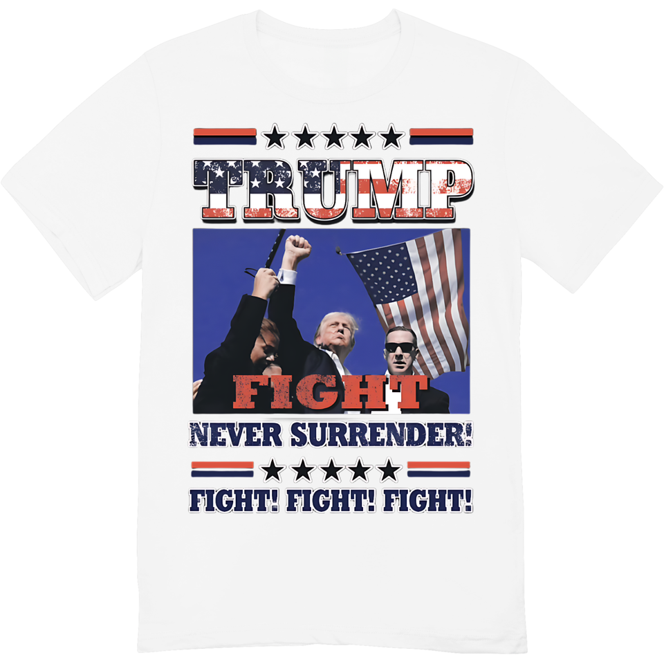 President Donald Trump Rally Shooting Shirt USA MAGA NEVER SURRENDER ...