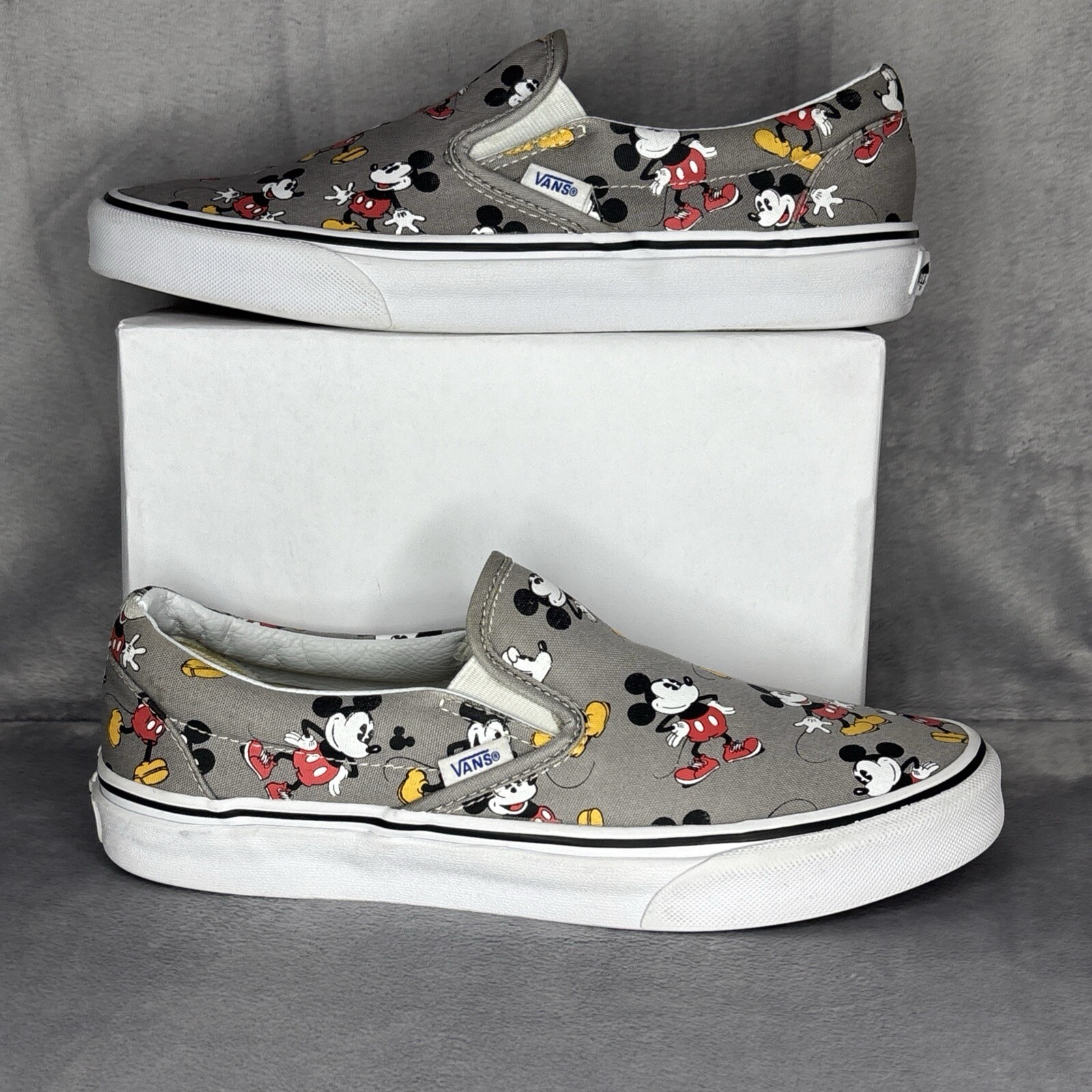 *RARE* Vans X Disney Mickey Mouse Grey Classic Slip-O… - Gem