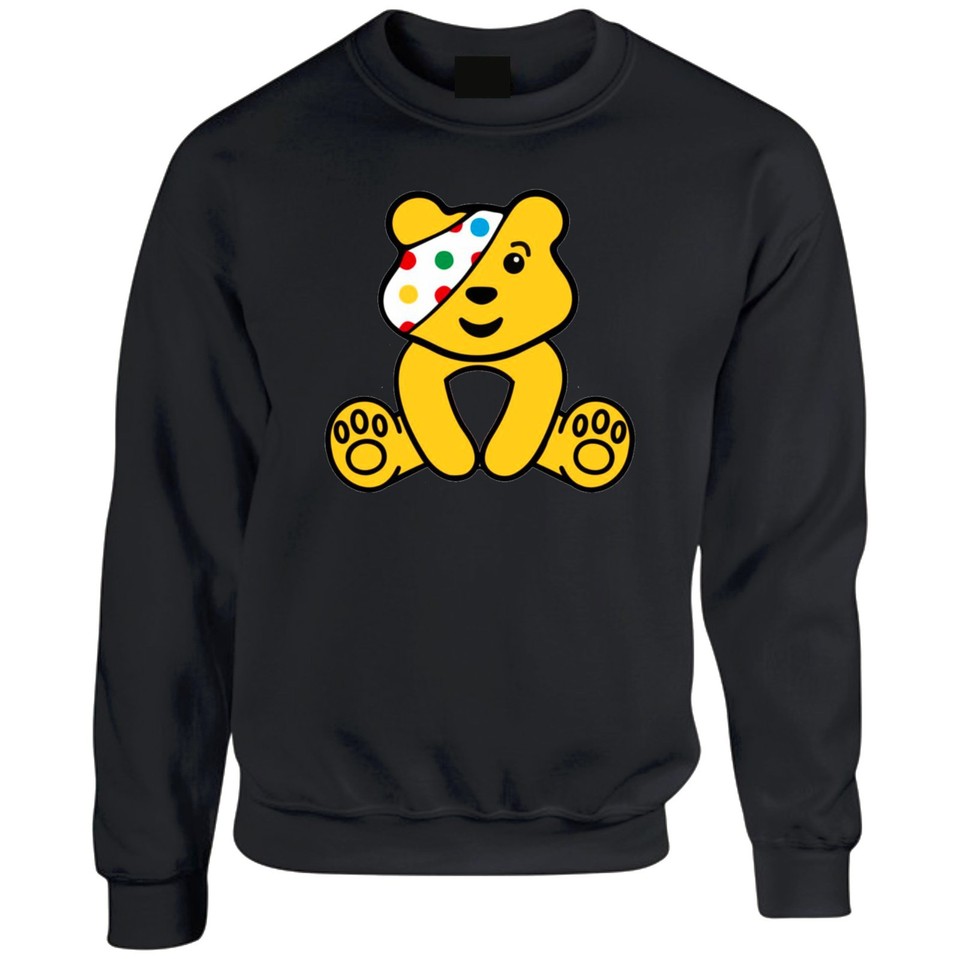 Spotty Sitting Pudsey Bear Kids Children In Need School Day 2025 Sweat ...